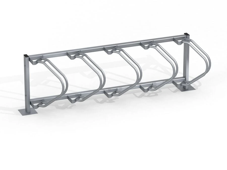 Cykelstativ til skråparkering, 5 cykler | tressudemiljø.dk