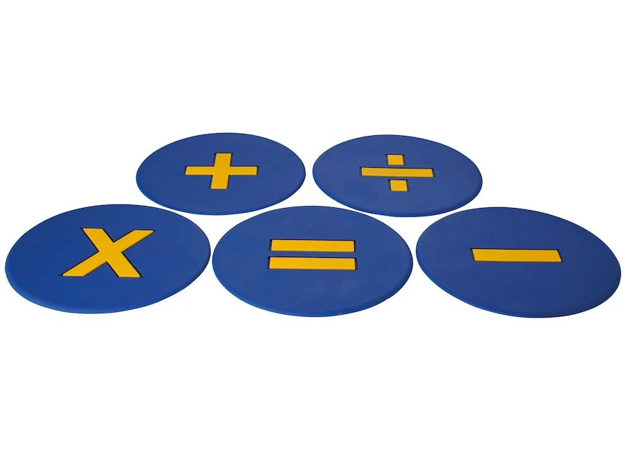 Matematik symboler, sæt med 5 skiver | tress.dk